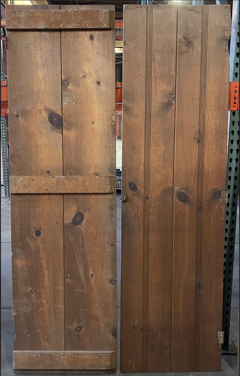 Pair Of Rustic Natural Pine Wooden Door